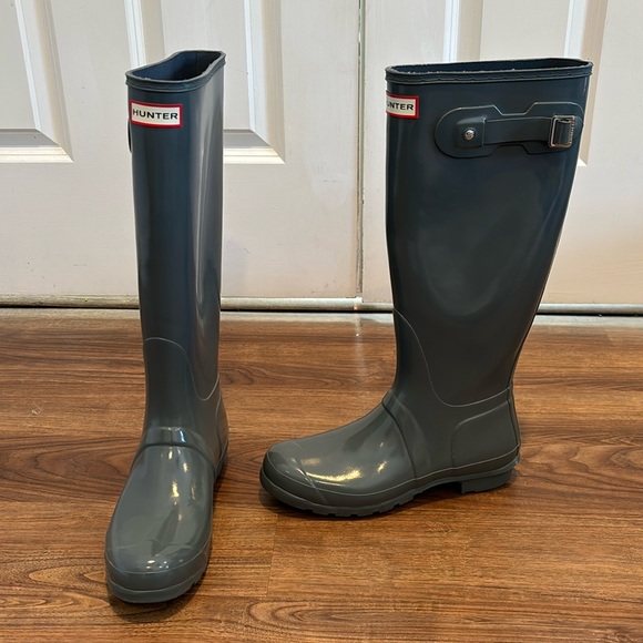 Hunter | Shoes | Hunter Gray Rain Boots | Poshmark
